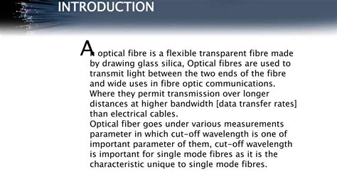 Cutoff Wavelength In Optical Fibre Pptx