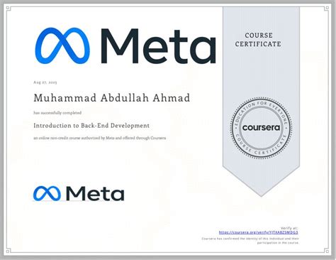 muhammad abdullah ahmad on linkedin metabackendend coursera