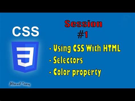 CSS Session Using CSS With HTML Selectors Color Property YouTube