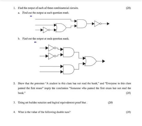 Solved 20 1 Find The Output Of Each Of These