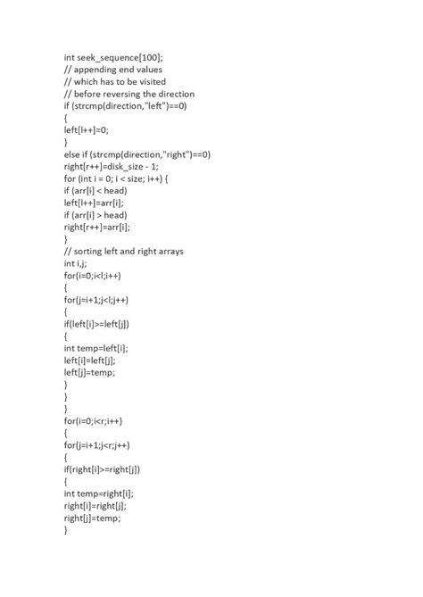 Solved The Code Below Is A SCAN Disk Scheduling Algorithm Chegg Com
