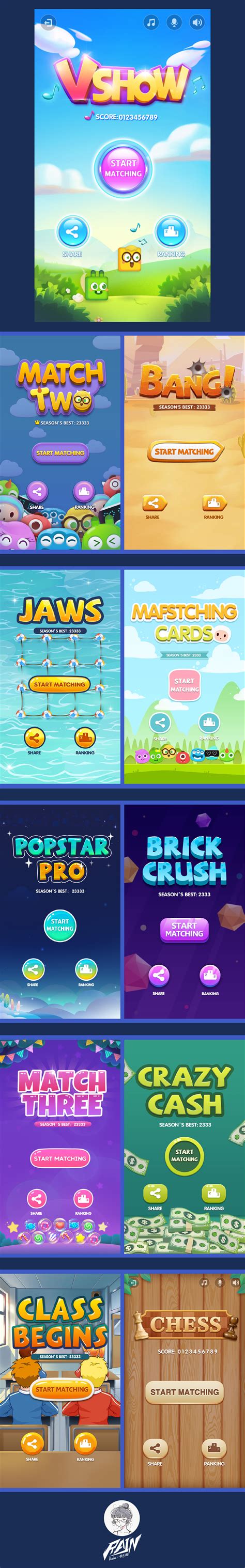 一些游戏开始界面设计game Start Interface Design On Behance
