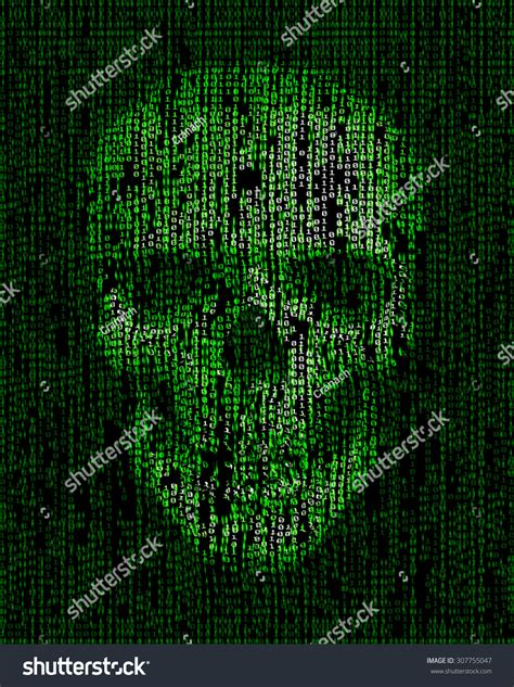 Skull Made Binary Code Hacker Cyber Stock Illustration 307755047 Shutterstock