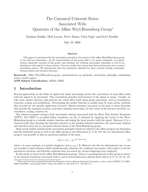 Pdf The Canonical Coherent States Associated With Quotients Of The