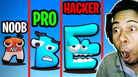 NOOB Vs PRO Vs HACKER In Alphabet Lore Run Letter Go YouTube