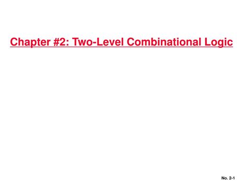 Ppt Chapter 2 Two Level Combinational Logic Powerpoint Presentation