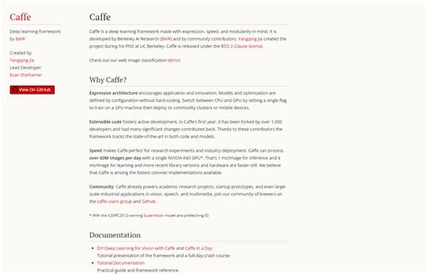 Caffe Deep Learning Framework By Bair