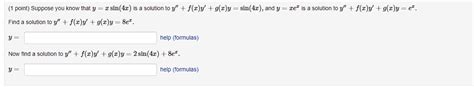 solved 1 point suppose you know that y xsin 4x is a