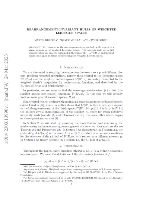 Pdf Rearrangement Invariant Hulls Of Weighted Lebesgue Spaces