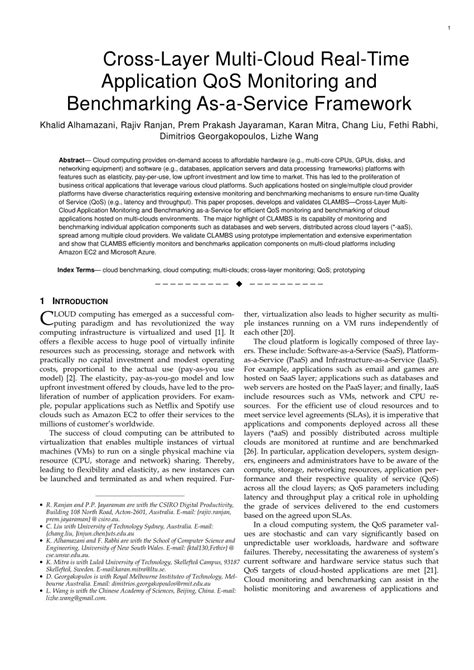 Pdf Cross Layer Multi Cloud Real Time Application Qos Monitoring And