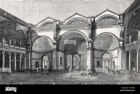 The Baths Of Caracalla In Ancient Rome Italy Reconstruction Stock