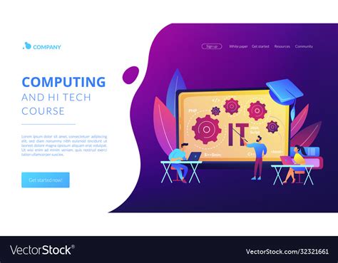 Information Technology Courses Concept Landing Vector Image