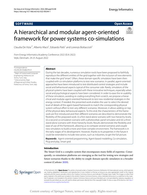 Pdf A Hierarchical And Modular Agent Oriented Framework For Power