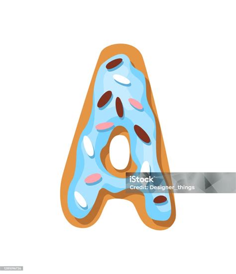 만화 쿠키 글꼴 과자는 자본 문자 A 벡터 영어 Abc 베이킹 컬러 유약에 스타일화 창조적 인 진저 브레드 알파벳 디자인 어린