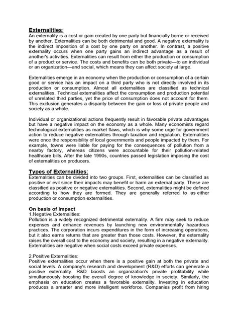 Externalities Pdf Externality Pollution