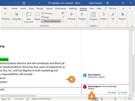 how to add comments in word customguide