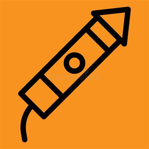Firecracker Line Icon Social Media Sign Icons Vector Illustration