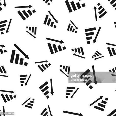 Decreasing Graph Seamless Pattern Icons On White Background High Res
