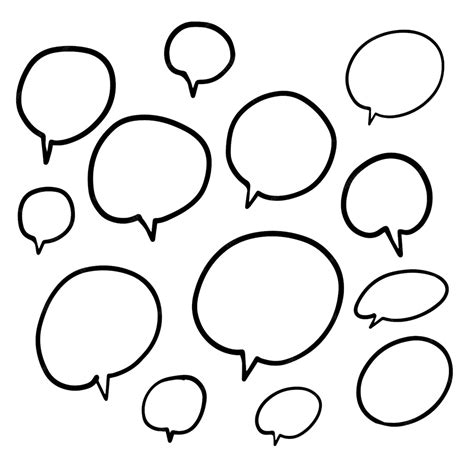 Premium Vector Set Of Speak Bubble Text Chatting Box Message Box Outline Cartoon