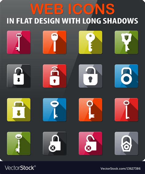 Lock And Key Icon Set Royalty Free Vector Image