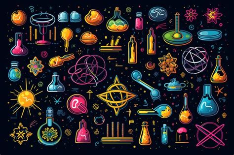 Premium Photo Vector Colorful Science Objects And Icons Vector