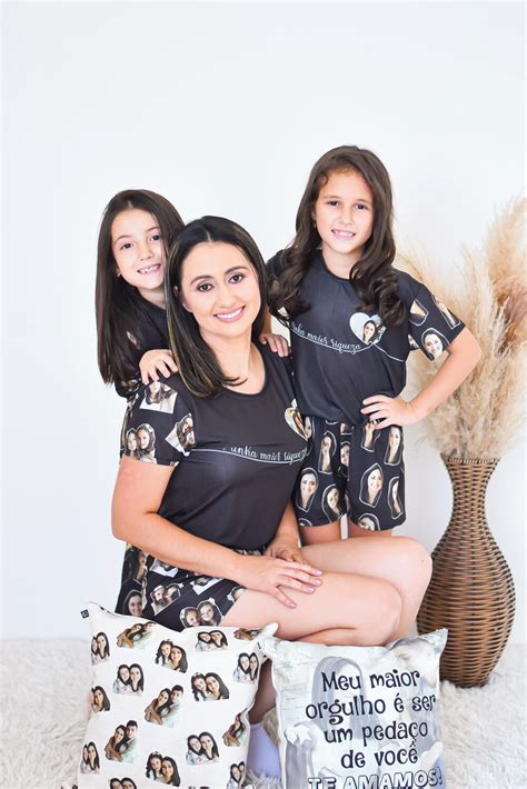 Kit Pijama Família Personalizado com Foto Estações Elo7