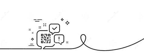 Qr Code Line Icon Scan Barcode Sign Continuous Line With Curl Vector