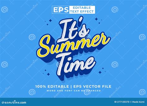 Editable Text Effect Its Summer Time 3d Cartoon Template Style Premium Vector Stock Vector ...