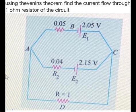 Solved Using Thevenins Theorem Find The Current Flow Through