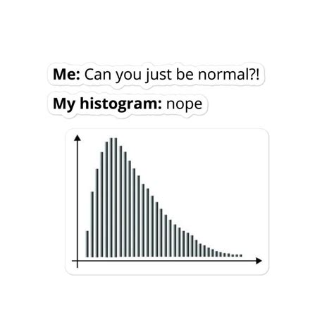 Funny Statistics Joke Histogram Graph Sticker Normal Distribution