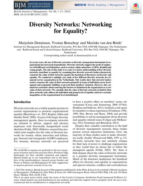 Pdf Diversity Networks Networking For Equality