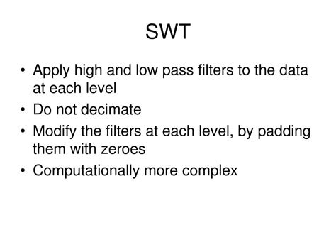 ppt undecimated wavelet transform stationary wavelet transform