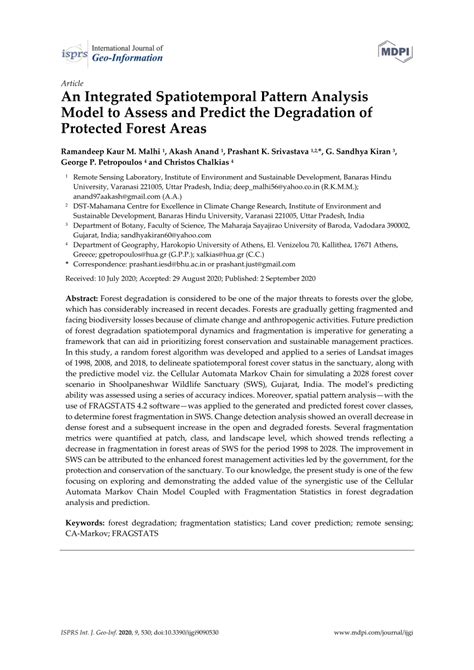 Pdf An Integrated Spatiotemporal Pattern Analysis Model To Assess And Predict The Degradation