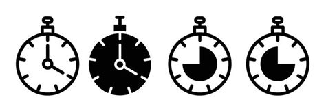 Stop Watch Icon Set Stopwatch Timer Chronometer Vector Image