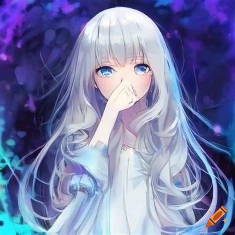 Anime Girl With Silver Hair And Silver Eyes