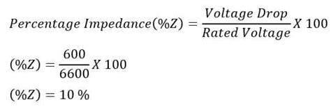 Percentage Impedance Of Transformer And Its Calculation