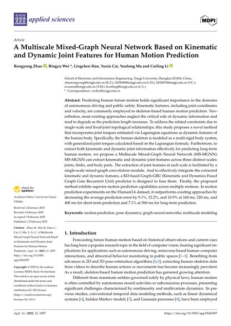 Pdf A Multiscale Mixed Graph Neural Network Based On Kinematic And Dynamic Joint Features For