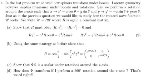 In The Last Problem We Showed How Spinors Chegg