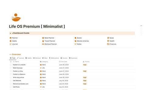 life os premium [ minimalist ] template by joris baker notion marketplace