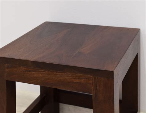Taboret Mały Stoliczek Kolonialny Modern Lite Drewno Palisander