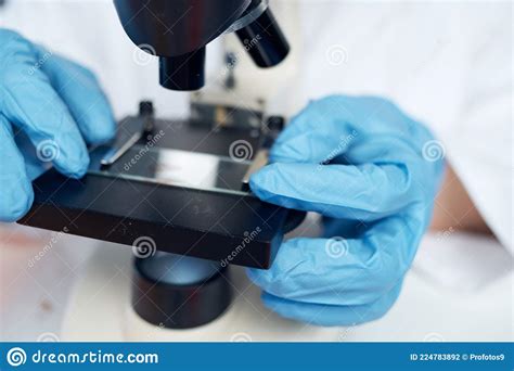 Microscope Setting Experiment Diagnostics Science Laboratory Stock Photo Image Of Adult