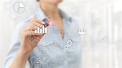 Business Process Gears Abstract Diagram With Gears And Icons Workflow And Automation Technology