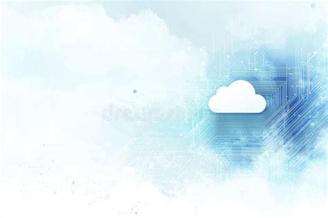 3d Rendered Abstract Cloud Computing Network System Illustration With