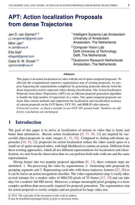 Pdf Apt Action Localization Proposals From Dense Trajectories