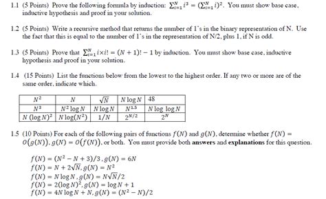 Solved 1 1 Prove The Following Formula By Induction Sigma
