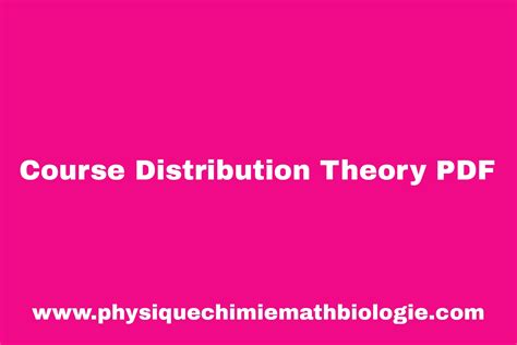 Course Distribution Theory Pdf