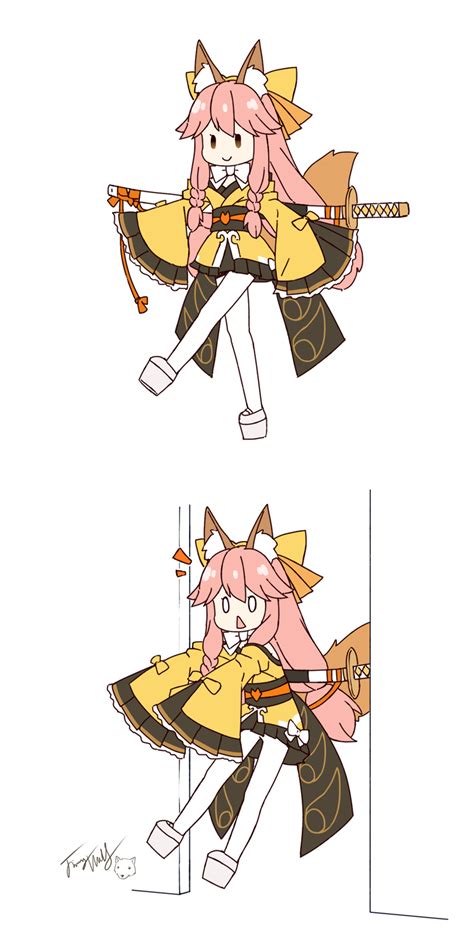Tamamo And Tamamo Aria Fate And 1 More Drawn By Langbazi Danbooru