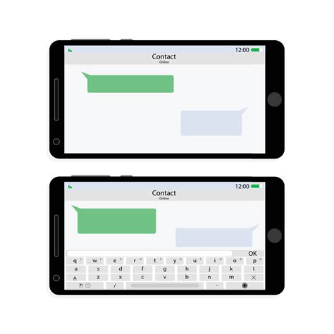 smartphone screen interface horizontally messaging vector smart