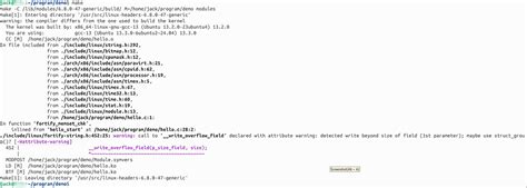 Ubuntu 2404 Kernel Module Compile Warning Call To ‘writeoverflowfield Declared With