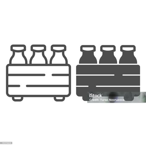 우유 병 라인과 단단한 아이콘 유제품 개념 흰색 배경에 우유 기호 포장 모바일 웹 디자인을위한 윤곽 스타일 캐리어 아이콘우유 병 벡터 그래픽 우유에 대한 스톡 벡터 아트 및